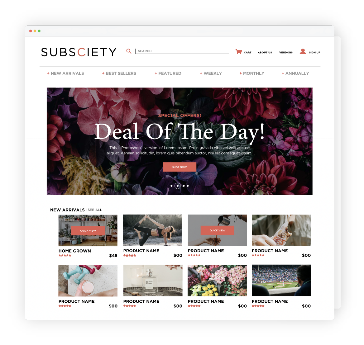 Unique subscription-based eCommerce platform